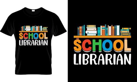 Premium Vector School Librarian Tshirt Cartoon Character Adorable