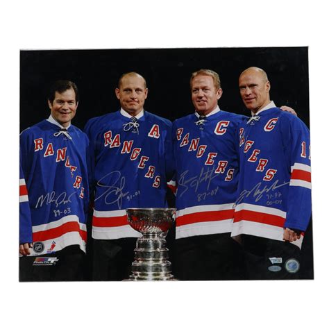 Rangers Captains 16x20 Photo Signed And Inscribed By 4 With Mark