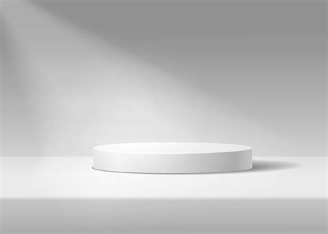제품 디스플레이 프레 젠 테이 션 3d 현실적인 벡터 일러스트 레이 션에 대 한 실린더 받침대 연단 프리미엄 벡터