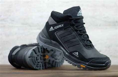 Мужские зимние кроссовки кожаные Adidas Terrex натуральная кожа ...