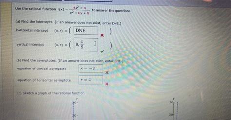 solved use the rational function r x x2 6x 94x2 4 to answer