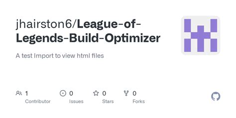 Github Jhairston6league Of Legends Build Optimizer A Test Import To