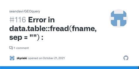 Error In Datatablefreadfname Sep · Issue 116 · Seandavi