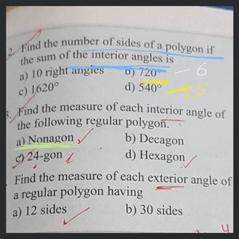 Find The Number Of Sides Of A Polygon If The Sum Of The Interior Angle