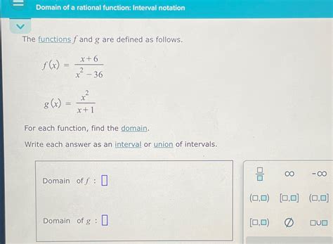 solved domain of a rational function interval notationthe