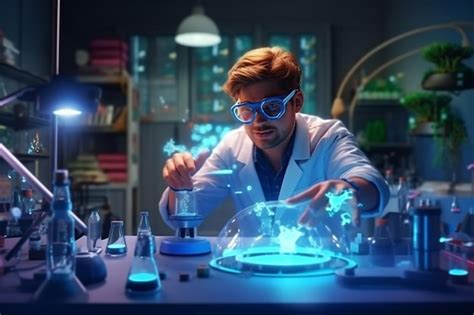 Premium Ai Image 3d Avatar In A Scientists Lab Conducting Experiments Ai Generated