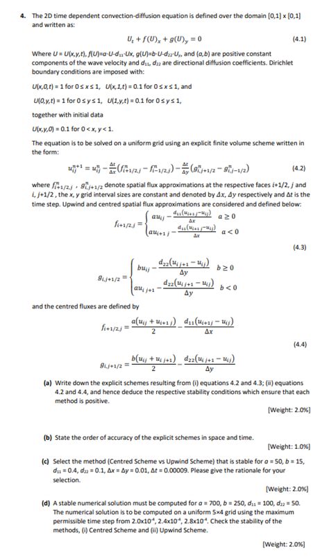 4 the 2d time dependent convection diffusion