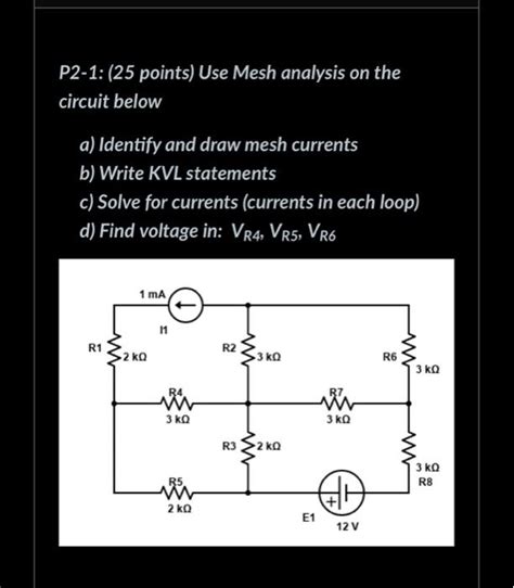 Solved P Points Use Mesh Analysis On The Circuit Chegg