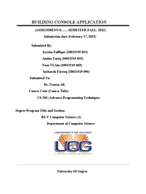 Assignment2 Console Based Pdf Parameter Computer Programming