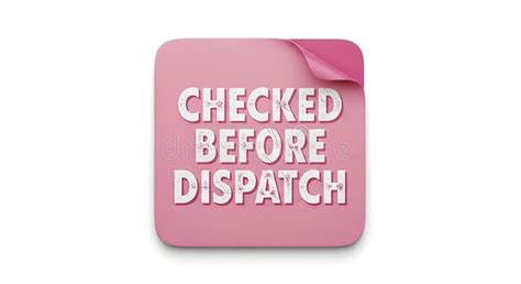 Checked Before Dispatch Pink Square Sticker Graphic Quality Control