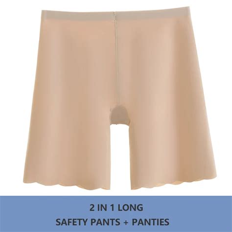 Flarixa 여성용 하이 웨이스트 심리스 보호 반바지 아이스 실크 안전 팬티 스커트 아래 타이츠 여성 보이쇼츠 속옷