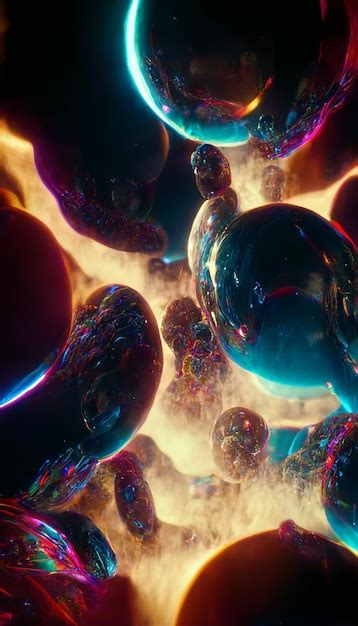 Premium Ai Image A Close Up Of Bunch Bubbles On Black Background Generative Ai