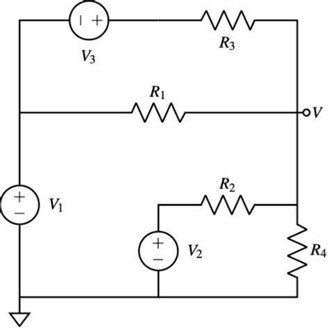 solved using nodal analysis calculate the voltage at v relative to