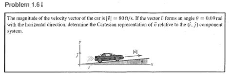 Solved Problem The Magnitude Of The Velocity Vector Of Chegg