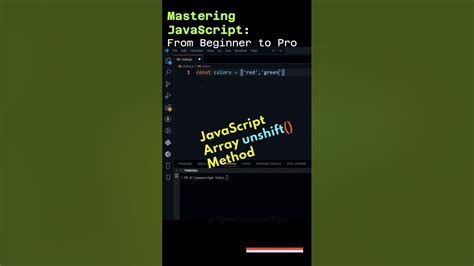 🔥 𝗝𝗮𝘃𝗮𝗦𝗰𝗿𝗶𝗽𝘁 𝗧𝘂𝘁𝗼𝗿𝗶𝗮𝗹 Javascript Unshift Methods Adding Elements