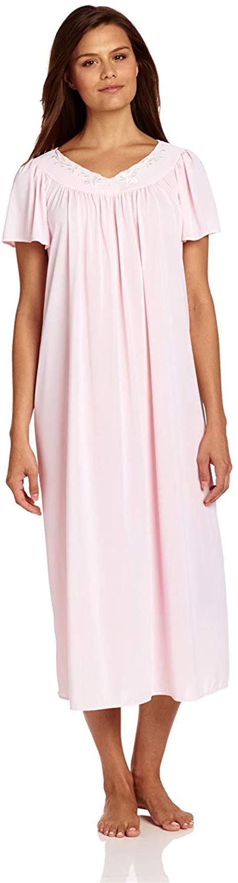 Miss Elaine Nightgown Womens Long Tricot Nightgown Short Flutter