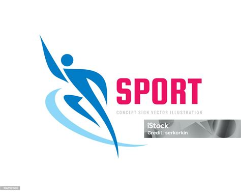 추상 인간의 문자개념 사업 서명 서식 파일 벡터 일러스트 레이 션 실행 남자 창조적인 기호입니다 액티브 스포츠 피트 니스