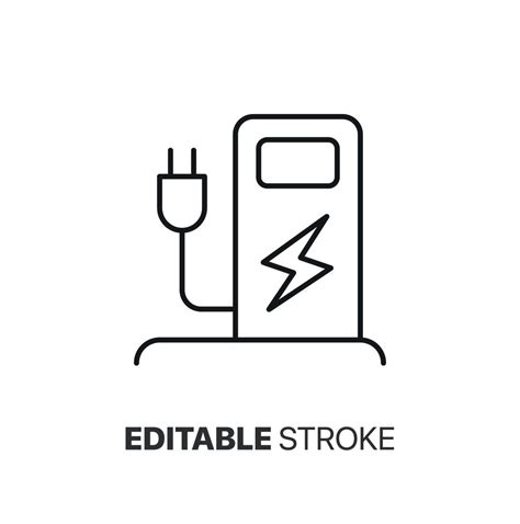 EV Station Icon And Logo Electric Vehicle Station And Charging Station Vector Vector