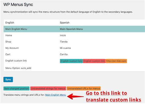 Translating Menus Wpml