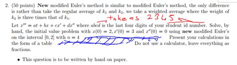 Points New Modified Euler S Method Is Chegg