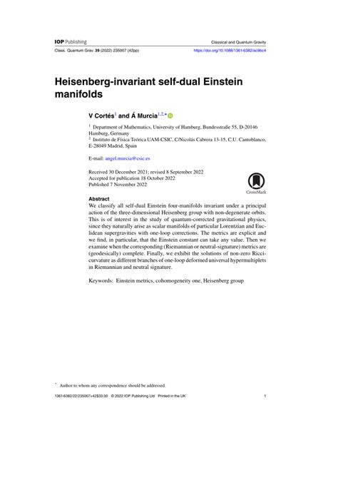 Heisenberg Invariant Self Dual Einstein Manifolds