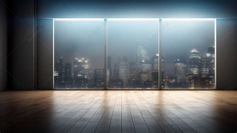 매혹적인 전망 빈 방을 배경으로 한 넓은 창문과 도시 스카이라인 창보기 배경 도시 배경 도시 라인 배경 이미지 Hd 창보기 도시 도시 라인 배경 사진 무료