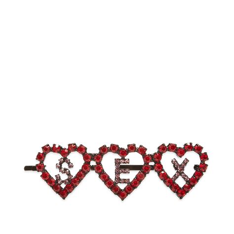 Ashley Williams Sex Heart Hair Pin Pink Red Crystal END HK
