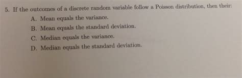solved if the outcomes of a discrete random variable follow