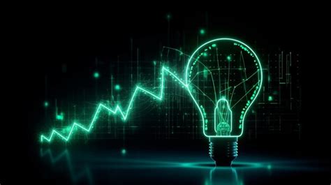 Premium Ai Image Light Bulb With Green Bullish Graphs Line Chart