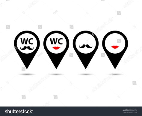 Collection Male Female Restroom Symbols Location Stock Vector Royalty