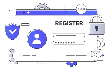 registro no conceito do site inserindo login e senha na página web