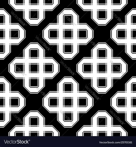 Design Seamless Monochrome Geometric Pattern Vector Image