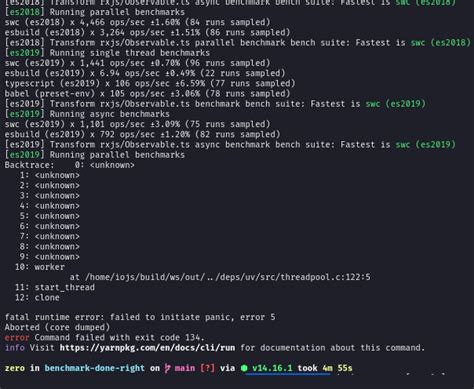 Panic Panicked While Running Parallel Benchmarks Es2019 · Issue