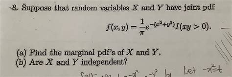 Solved Suppose That Random Variables X ﻿and Y ﻿have Joint