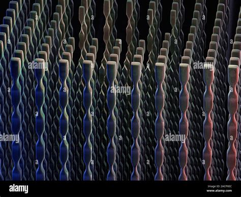 Mems Neural Interface Chip Coloured Scanning Electron Micrograph Of An