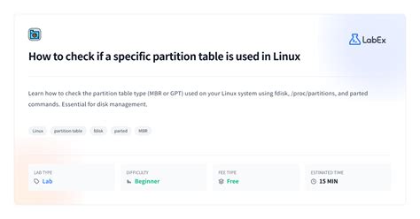 Linux 에서 파티션 테이블 유형 확인 방법 Mbr Gpt Labex