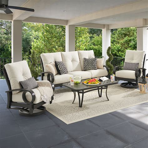 Eclipse Autumn Rust Aluminum And Pashmina Cloud Cushion 4 Pc Swivel