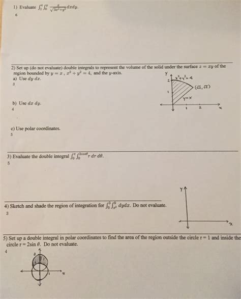 Solved Evaluate Integrate Y Integrate X Squareroot Chegg Com