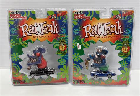 2 Rat Fink Die Cast Models With Figures Big Daddy Roth Ed Roth Rat Finks 20 Years Old Nib