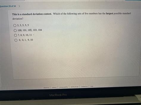 solved question 29 of 34 this is a standard deviation