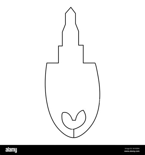 Single Line Art Drawing Continuous Outline Vector Hand Drawn Icon Key Isolated Stock Vector