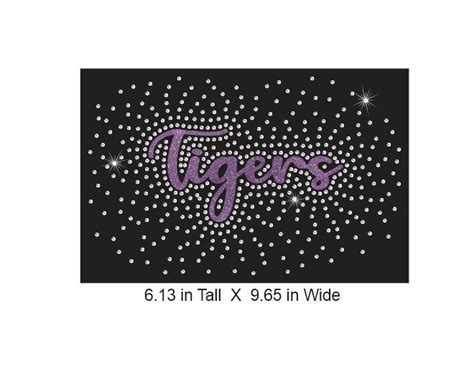 Tigers Cursive Burst Download Rhinestone And Vinyl Combo Cut Template