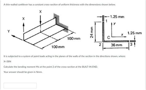 Thin Walled Cantilever Has A Constant Cross Section