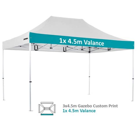Custom 3x45m Pop Up Gazebo Light Alu Frame And Vivid Print