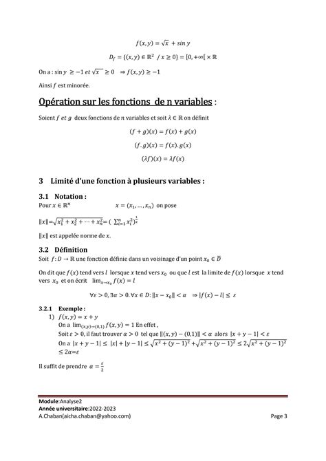 SOLUTION Les Fonctions Plusieurs Variables Studypool