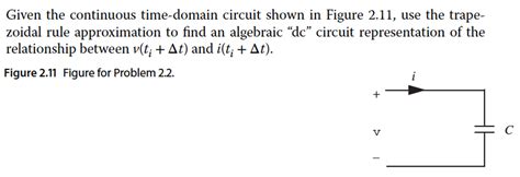 Solved Given The Continuous Time Domain Circuit Shown In