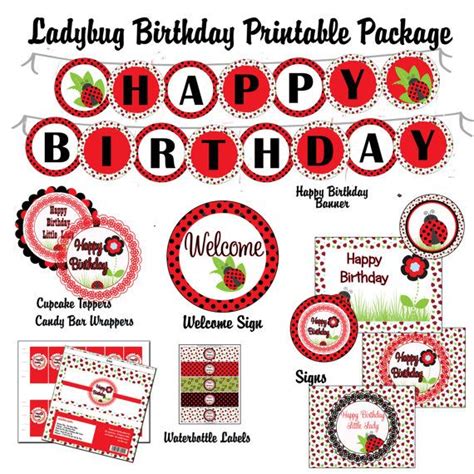 Ladybug Birthday Printables