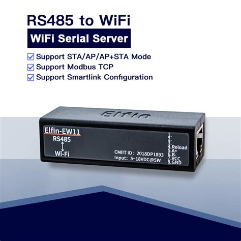 직렬 포트 Rs485 Wifi 직렬 장치 서버 Elfin Ew11 지지대 Tcpip 텔넷 모드버스 Tcp 프로토콜 Iot 데이터 전송 변환기 자동화