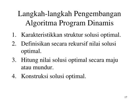 Ppt Program Dinamis Dynamic Programming Powerpoint Presentation