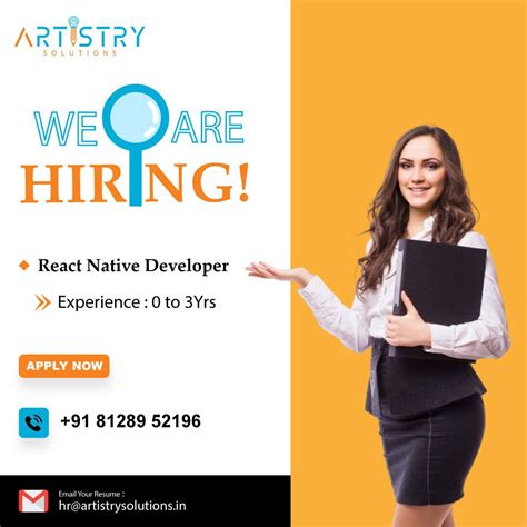 Artistry Solutions On Linkedin Hiring Reactnative Fresher